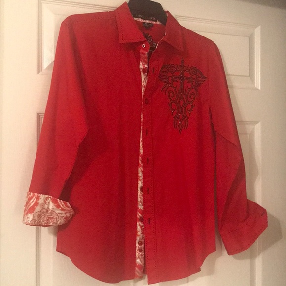 Victorious | Shirts | Mens Medium Victorious Red Button Down W Red ...